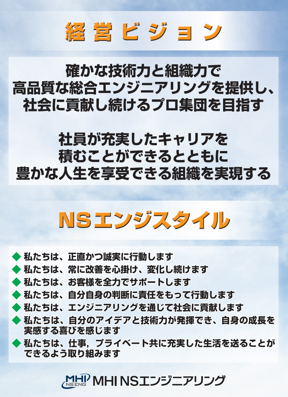 経営ビジョン・NSエンジスタイル | MHI NSエンジニアリング株式会社